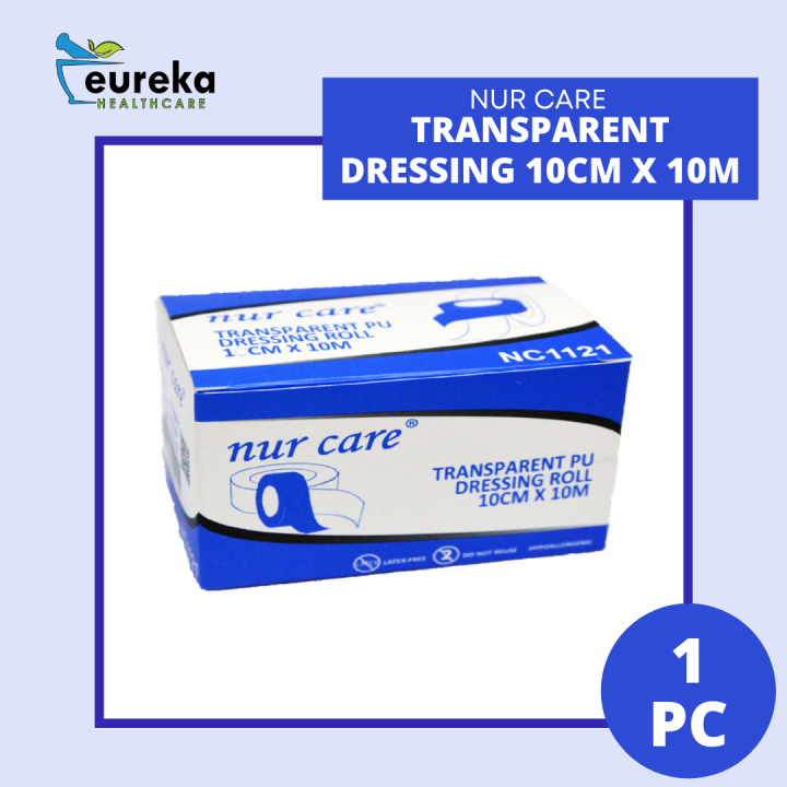 NUR CARE NURFIX TRANSPARENT 10CM X 10METER - BOX (PU DRESSING ROLL ...
