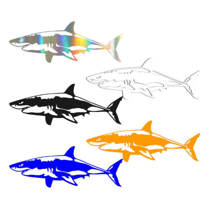Shark Motorcycle Decal Ocean Animal Stickers Rainproof Shark Fish Decal ...