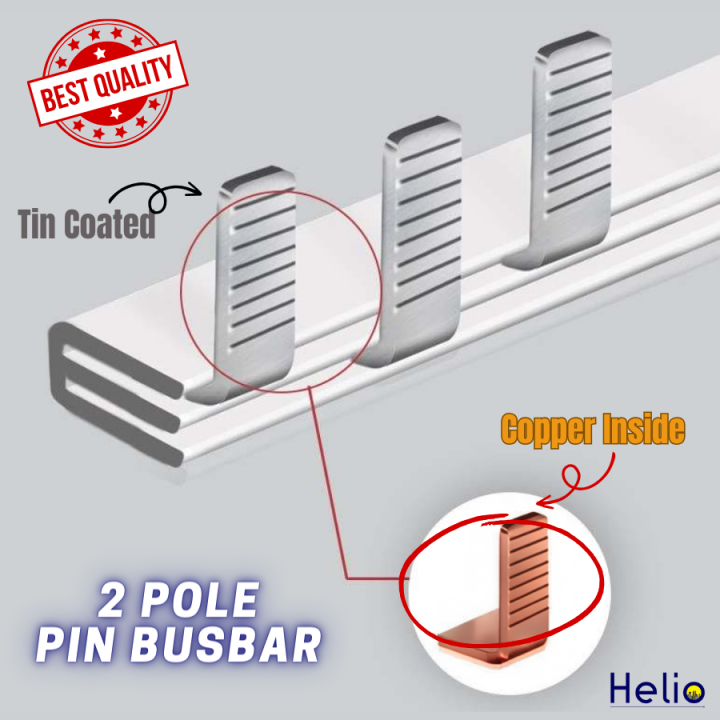 MCB PIN CONNECTOR BUSBAR 99.9% COPPER (2 Pole) 32A | 63A | 100A | 125A ...