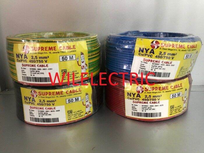Kabel listrik kawat engkel NYA 2.5 mm / 2.5mm SUPREME 50 m rol | Lazada ...