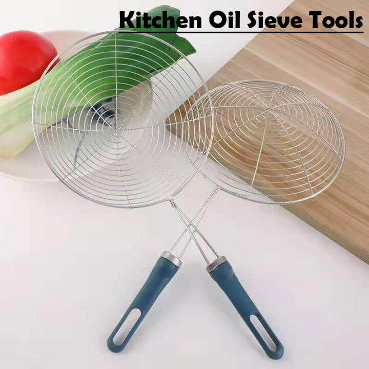 Stainless Steel Fine Mesh Fried Oil Strainer Flour Noodles Sifter Sieve ...