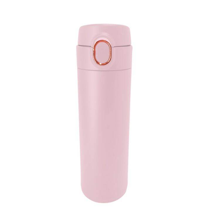 MINISO Insulated Stainless Steel Water Bottle with One-Touch Flip Top Lid (480mL)(Pink) | Lazada PH