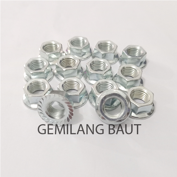 Mur Flange Untuk Baut 14 / Mur Flange M10 / Mur 14 | Lazada Indonesia