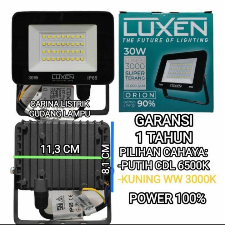 LUXEN ORION LAMPU SOROT LED FLOOD LIGHT 30W GARANSI 1 TAHUN | Lazada ...
