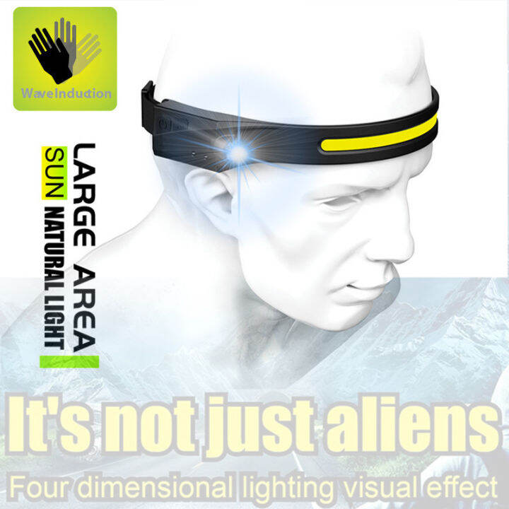 【Ship from Manila】Induction Headlamp COB LED Waved Sensor Dual Light ...