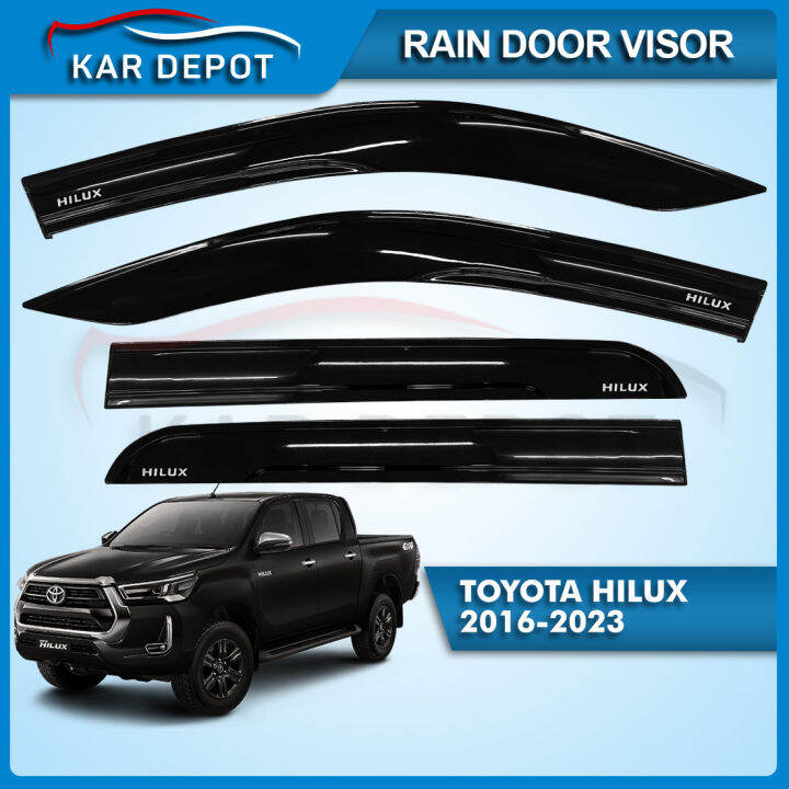 TOYOTA HILUX 2016-2023 Black Rain Visor/Sun Guard Window Visor | Lazada PH