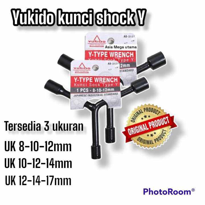 YUKIDO Kunci Sok Y Sock Y Shock Wrench Spanner Y Kunci Pas Cabang 3 Kunci Sok Y Pendek Hitam ...