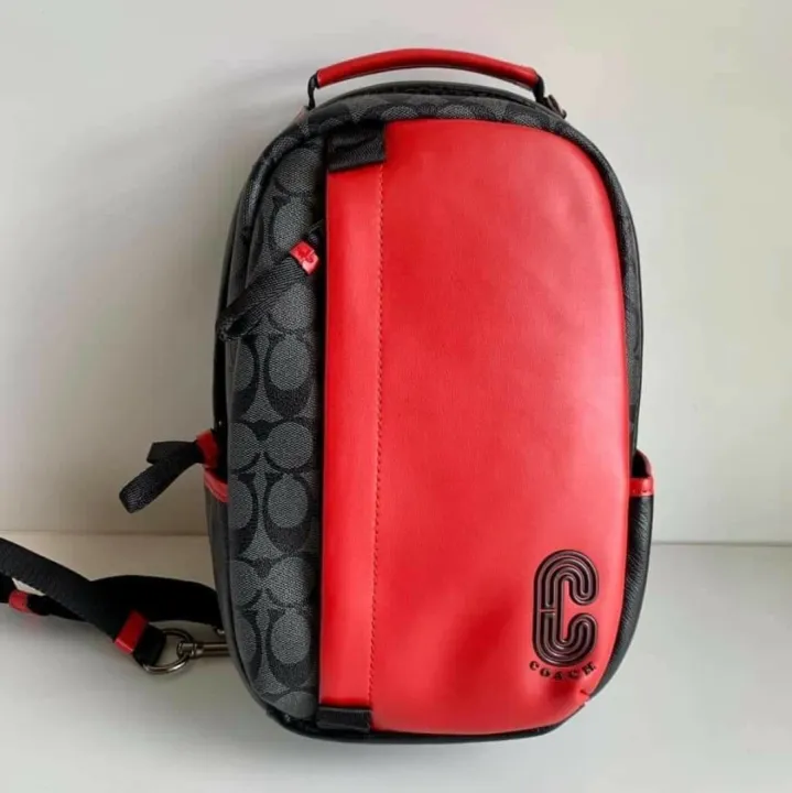 Original Coach Edge Pack 598 In Charcoal Signature Coated Canvas and ...