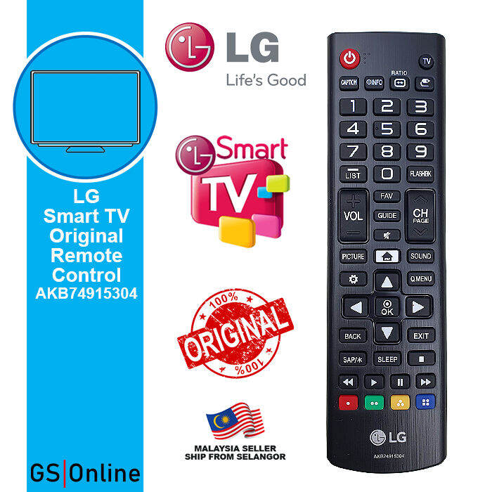 Original LG Flat Panel Smart Tv Remote Control AKB74915304 | Lazada