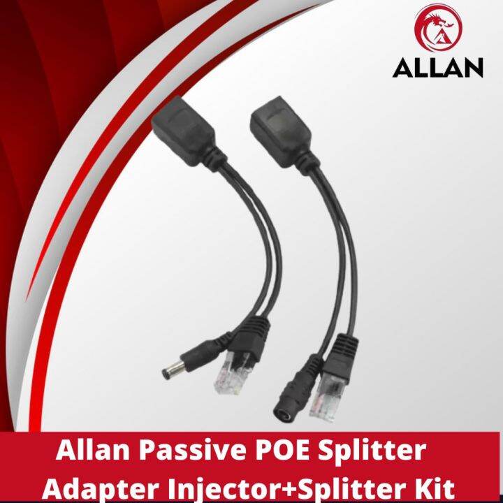 Allan POE Splitter / Power Over Ethernet Passive PoE Adapter Injector ...
