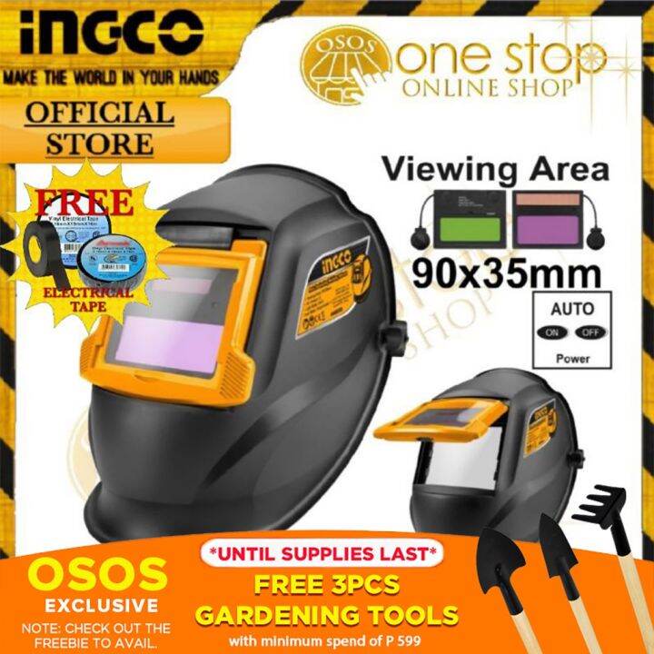 Ingco Solar Powered Auto Darkening Welding Helmet Welding Mask AHM009 ...