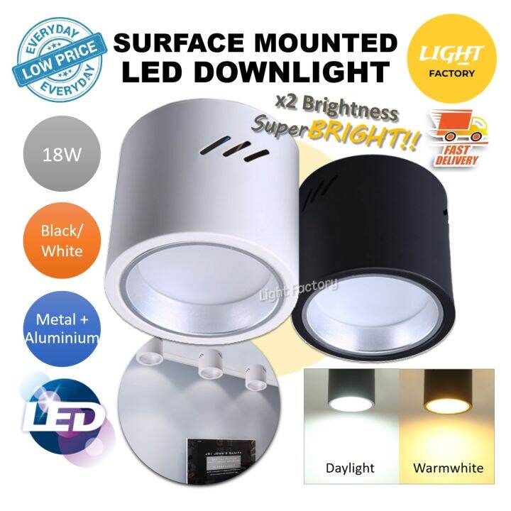 LED Surface Downlight Round 4.6" / 6" 18W Milo Tin Surface Mounted ...