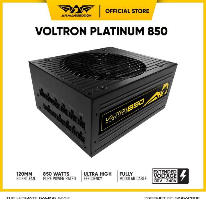 Armaggeddon PSU plus 80+ Voltron Platinum Grade 850 Watt Pro Gaming Power Supply - Garansi Resmi ...