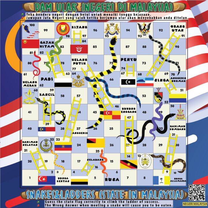 DAM ULAR GERGASI BERMAIN SAMBIL BELAJAR GIANT SNAKE & LADDER 3ftx3ft ...