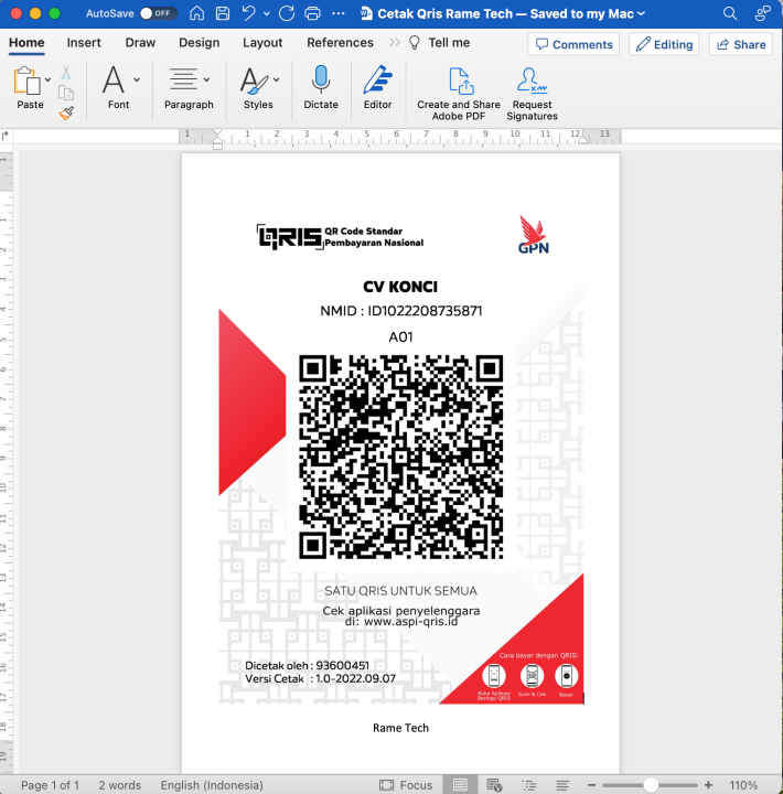 Cetak Barcode / QRis / QR Code Kertas HVS Ukuran A4 / A5 Berwarna | Lazada Indonesia