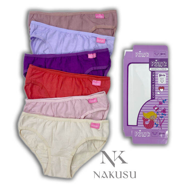 Poposy 12Pieces Cotton Assorted Color Panty High Quality Girl's Plain ...