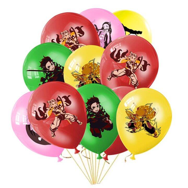Demon Slayer Cartoon Movie Series Birthday Party Theme Latex Balloon ...