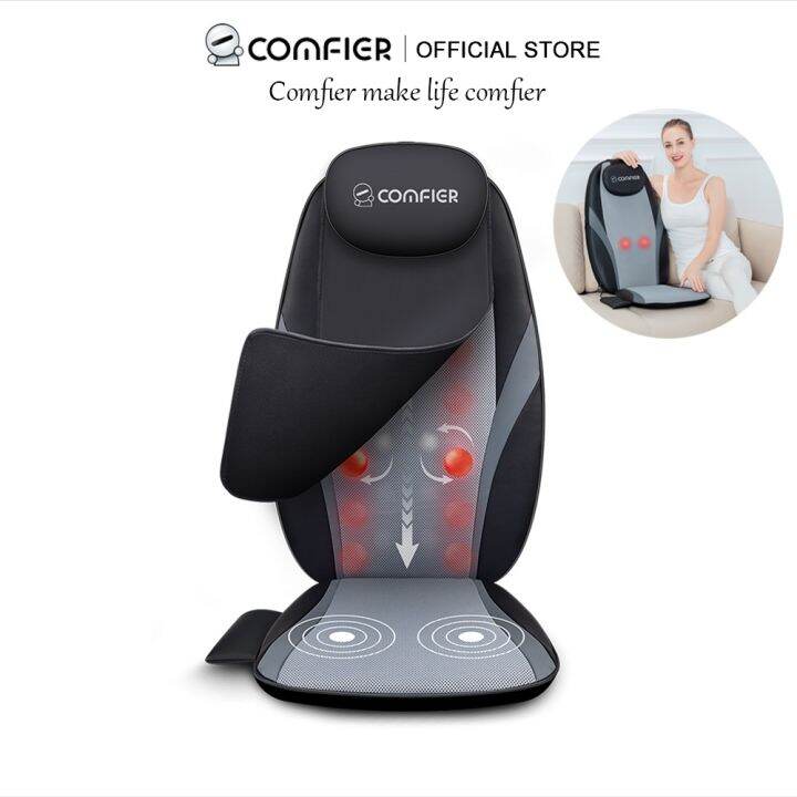 Comfier Back Massager With Heat Shiatsu Electric Massage Chair Pad Deep Kneading Full Back