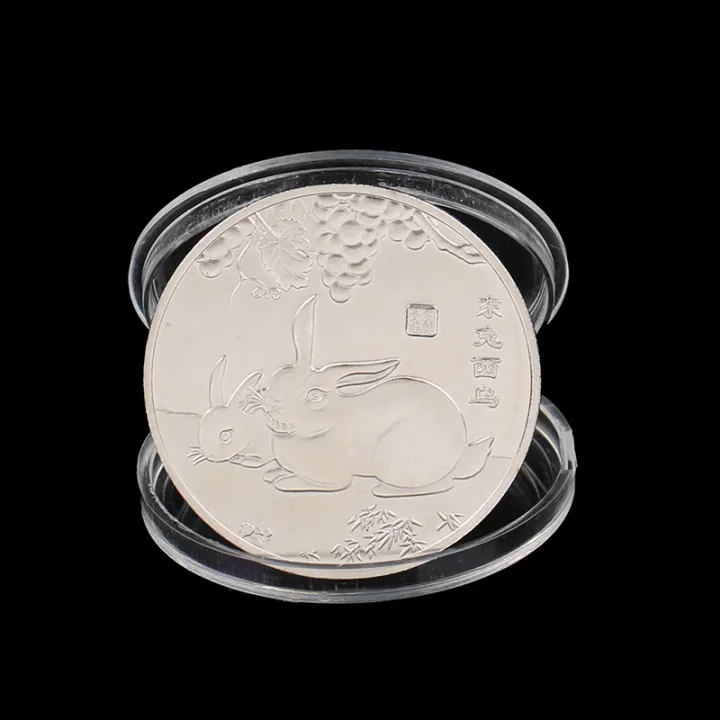 Qearl 2023 Year of the Rabbit Souvenir Zodiac Rabbit Medallion Rabbit ...