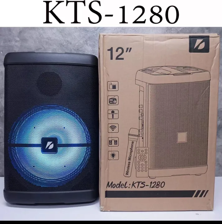 ลําโพง ดอก12นิ้ว KTS-1280 ปรับ Bass/Treble/Echo มีช่องเสียบไมค์/สายกีต้าร์ในตัว | Lazada.co.th