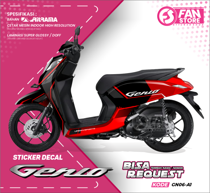 Decal Honda Genio Fullbody - Sticker Decal Genio Full Body - Striping ...