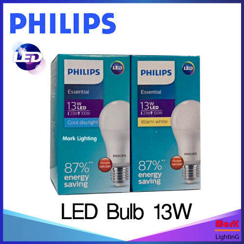 Philips หลอดไฟ ฟิลิปส์ LED Bulb 13W Essential | Lazada.co.th
