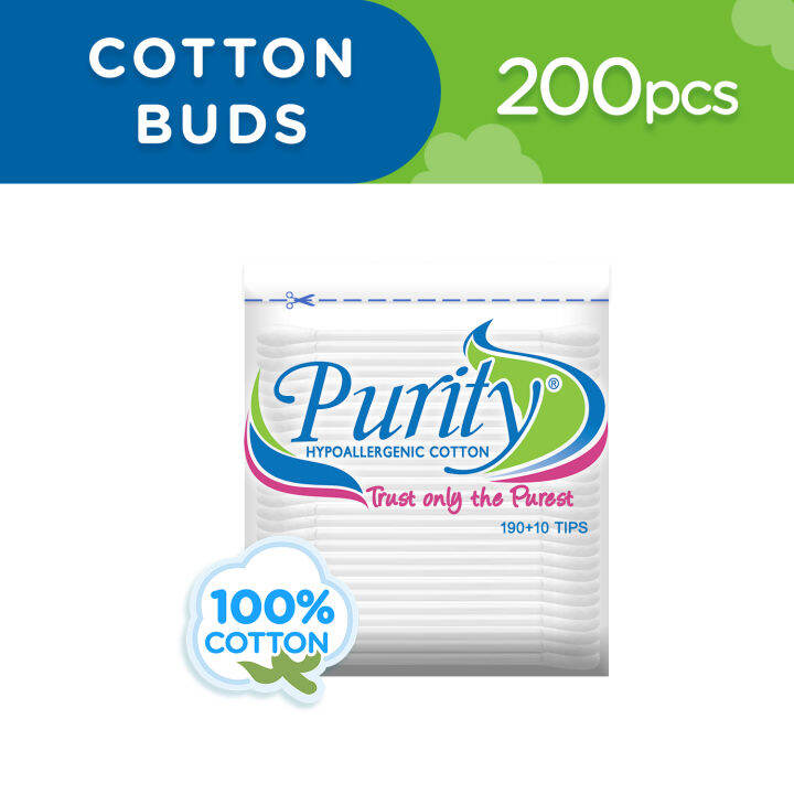 Purity Cotton Buds 200 tips x 1 pack | Lazada PH