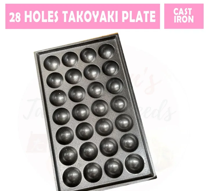 28 Holes Cast Iron Non Stick heavy duty Takoyaki pan | Lazada PH
