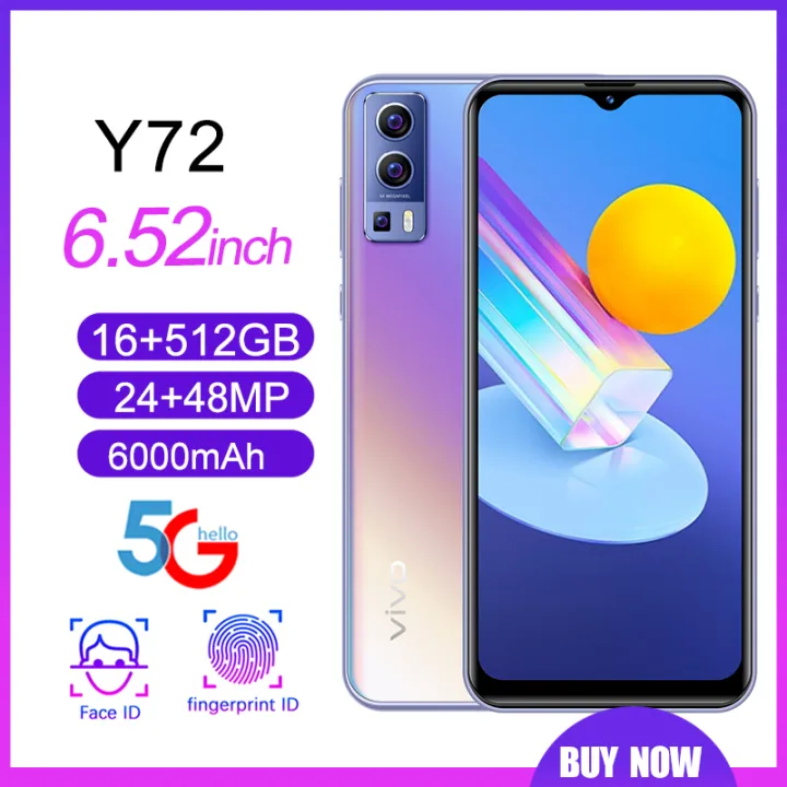 Original Vivo Y72 smartphone 16GB + 512GB 6.52 inch large screen ...