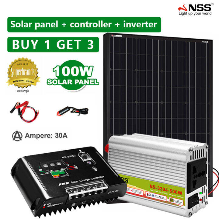 NSS Solar Panel Complete Set for Home with 500W Battery Inverter and ...