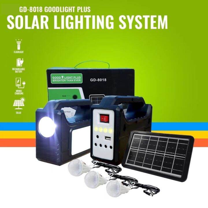 illumination Home lighting 【COD】lzvbb8 Solar Lighting System Kit GDPLUS ...