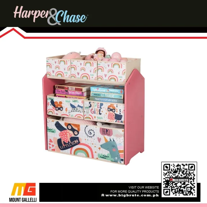 Harper & Chase Toy Organizer Shelf with Bins ( Super Girl Design ...