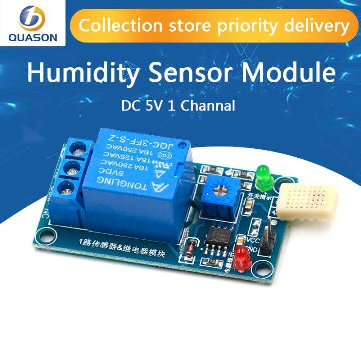 Hr202 Dc 5v 1 Channal 1ch Humidity Sensor Switch Relay Module Control Board Humidity Sensor ...