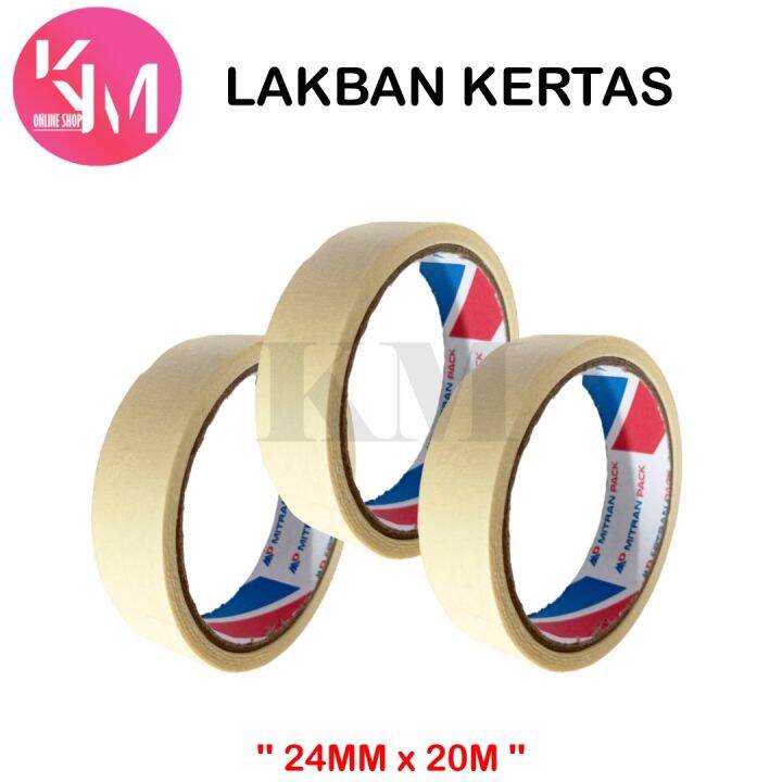 LAKBAN KERTAS KECIL 1 inch ( 24 MM / 20 METER ) / ROLL | Lazada Indonesia
