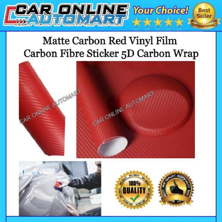 120 cm X 150 cm ~ Matte Carbon Red Vinyl Film/ Carbon Fibre Sticker 5D ...