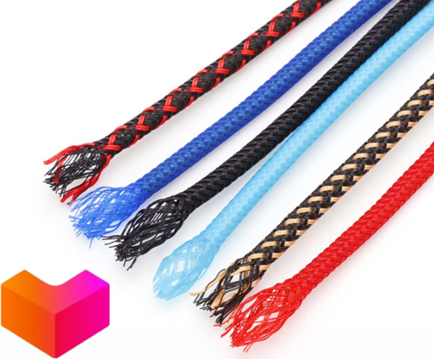 10M 8mm Wire Heat Resistant Tube PET Nylon Expandable Braided Sleeving ...
