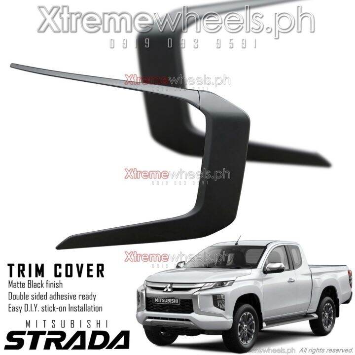 Mitsubishi Strada 2019-2023 Matte Black Front side Grill / Grille Cover ...