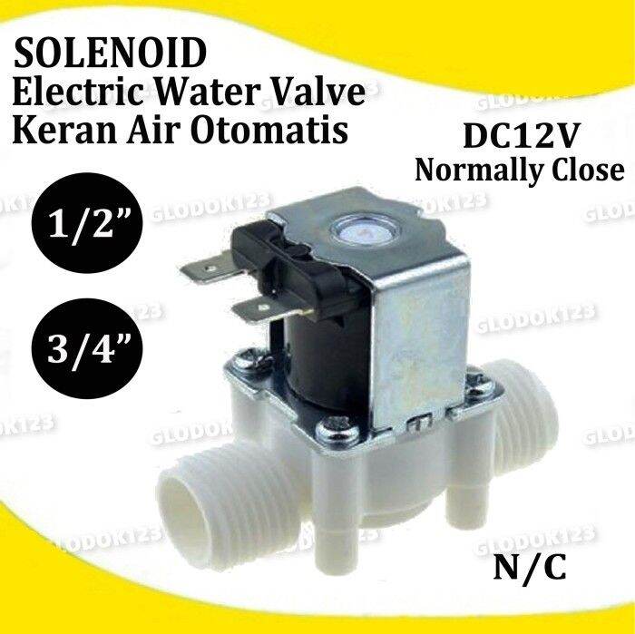 Electric Water Selenoid Valve Control Switch Air 1/2 3/4 DC 12V NC NO | Lazada Indonesia