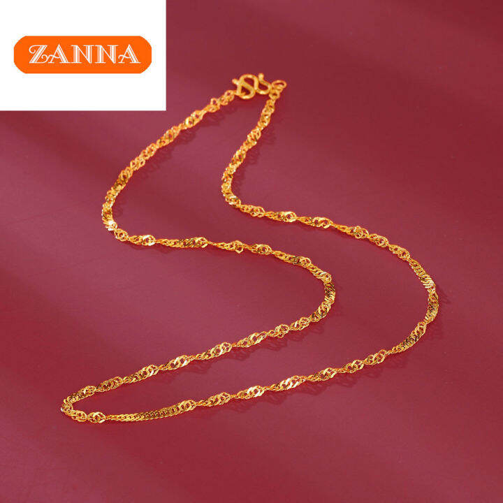 rantai leher emas bangkok cop 916 Lock Bone Ripples of Water Line of Necklace for Women Korean ...