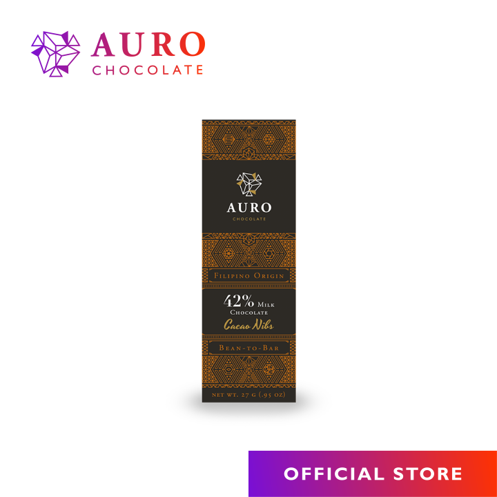 Auro Chocolate 42% Milk Chocolate with Nibs 27g | Lazada PH