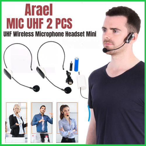 COD Arael UHF Wireles Microphone Headset Portable Tour Guide / mic imam ...