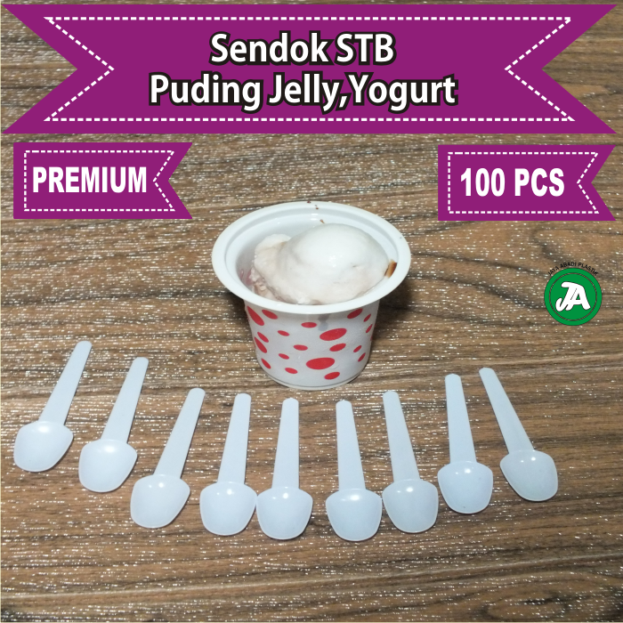 Sendok Pudding Jelly Yogurt Putih Susu Tebal STB - Isi 100 Pcs | Lazada ...