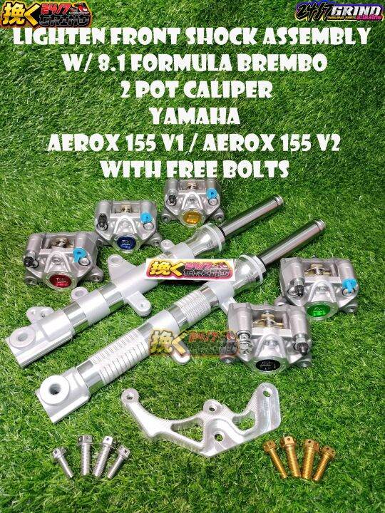 YAMAHA AEROX 155 LIGHTEN FRONT SHOCK ASSEMBLY V3 WITH 8.1 FORMULA 2POT ...