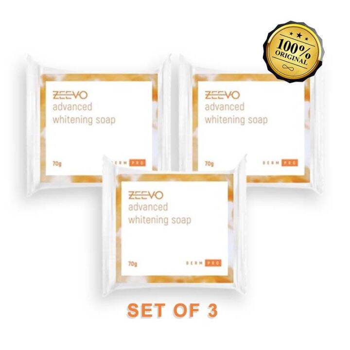 SET OF 3 Zeevo Advanced Whitening Soap 70g | Lazada PH