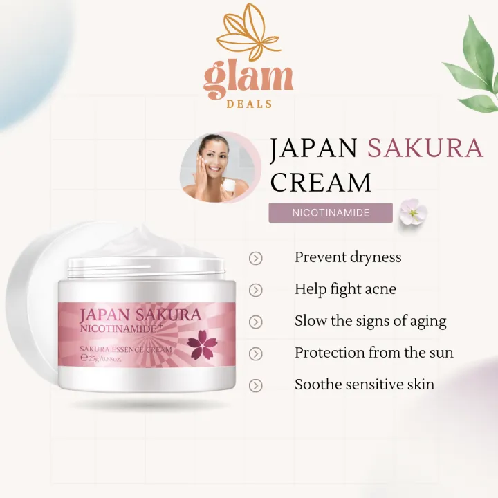 Japan Sakura Cream Moisturizing Whitening Serum Anti Aging Firming Acne ...