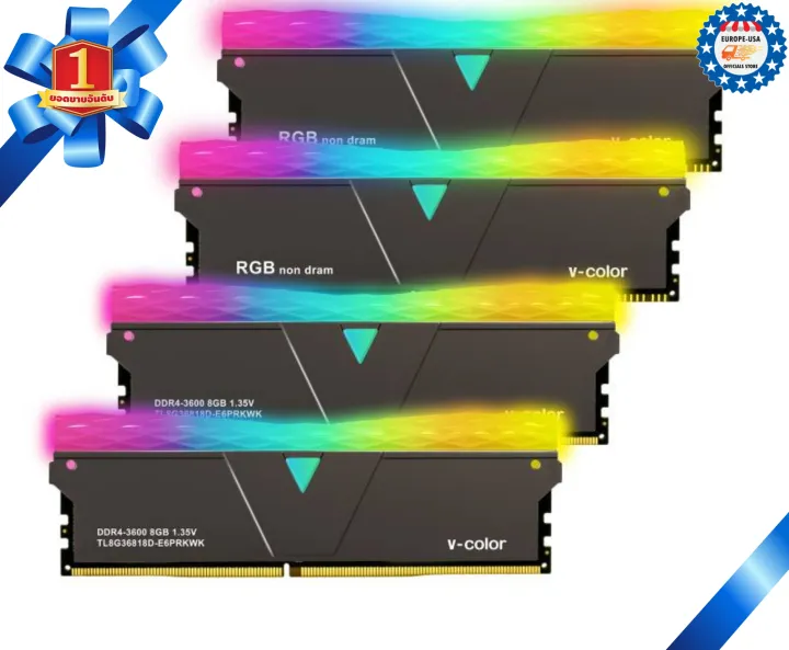 v-color Ram PC DDR4 16GB/3600MHz CL18 (8GB x2 + Dummy x2) Prism Pro RGB ...