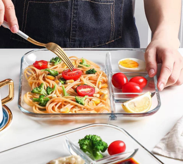 Microwavable Glass Plate Multicompartment Dinnerware Plate Biggest Sale ...