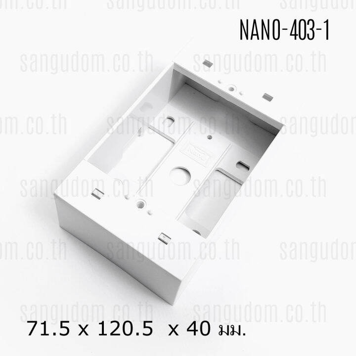 กล่องไฟ ปลั๊กไฟ 2x4 กล่องลอยขอบเหลี่ยมลาสติก บล็อกลอย ติดผนัง Nano NANO-403-1 สีขาว สำหรับฝา ...