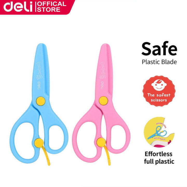 Deli Children'S Safety Scissors 130mm All Plastic Blade ED60402 | Lazada PH