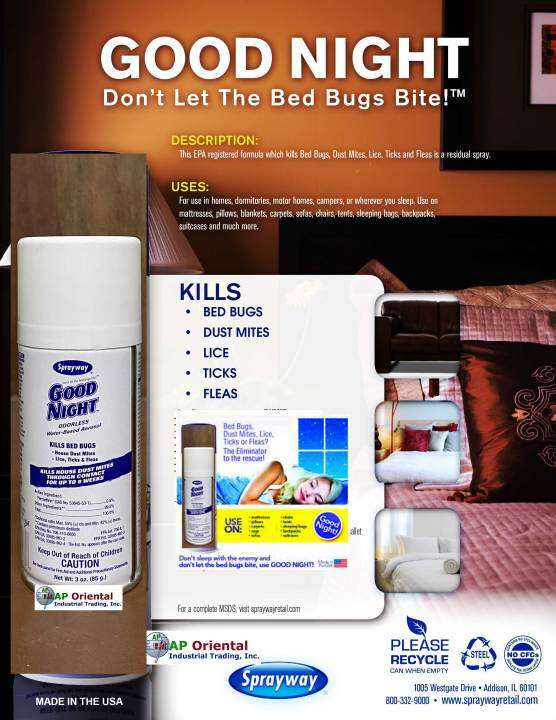 Good Night Bed Bug Spray is odorless, water-based, EPA registered and ...